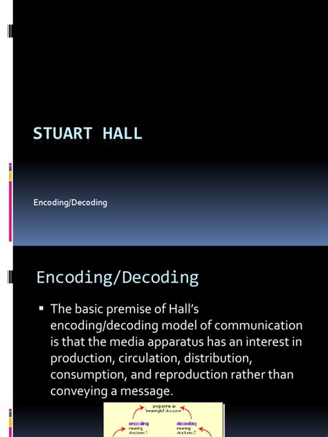 stuart hall encoding and decoding pdf communication epistemology