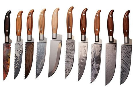 Premium AI Image Set Of Knives Isolated On A White Background 3d