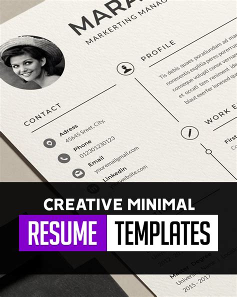 Best Clean Minimal Resume Templates Design Graphic Design Junction