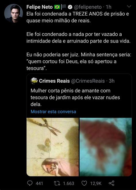 felipe sempre sensato me arrependo de não ter arrancado o peito da