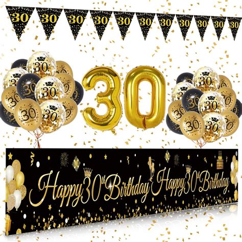 Buy 30th Birthday Decorations Black Gold Birthday Decoration For Men