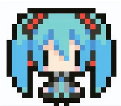 Hatsune Miku Pixel Pixel Art Templates Pixel Art Grid Minecraft