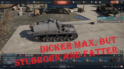 War Thunder Realistic Battles Germany Sturer Emil Youtube