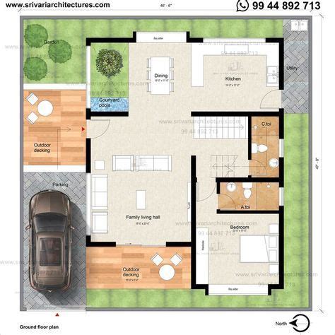 Srivariarchitectures Rectangle House Plans House Construction Plan