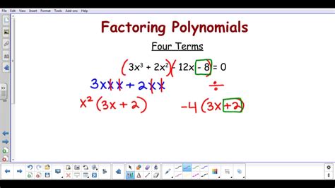 factoring four term polynomials youtube