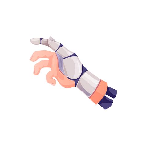 Human Hand With Fingers Robotic Prosthesis Disabled Limb Isolated