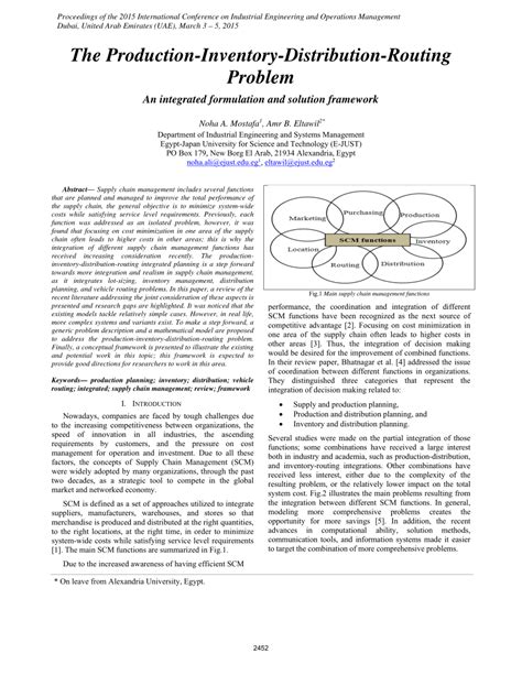 pdf the production inventory distribution routing problem an integrated formulation and