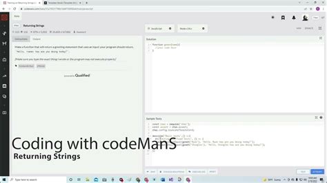 Archived Codewars 8 Kyu Returning Strings Javascript Youtube