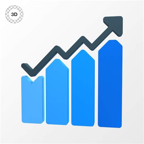 Premium PSD A Blue Graph With A Line Graph And A Arrow Pointing Up