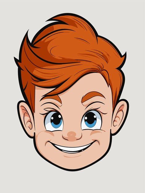 Vetor 2d De Rosto De Menino De Desenho Animado Fundo Branco Vetor