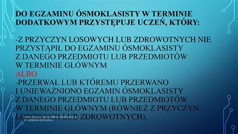 EGZAMIN ÓSMOKLASISTY ROK SZKOLNY 2018 ppt pobierz