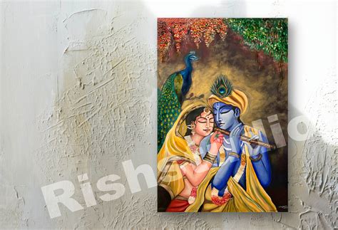 Radha Krishna Painting Radha Krishna Hand Painted Original Etsy Australia