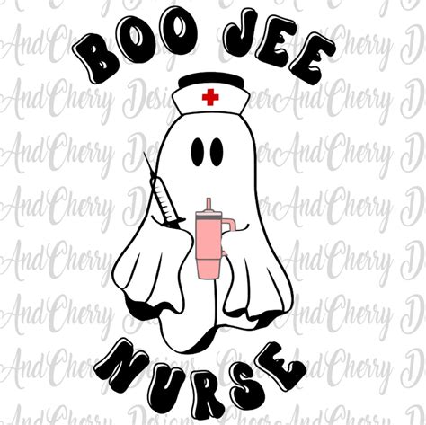 Halloween Nurse Svg Ghost Nurses Png Design BOO Jee Nurse Svg Fall Gift