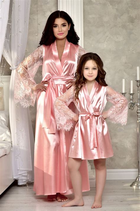 Yying Rhinestone Crystal Flower Girl Satin Kimonos Robes Junior