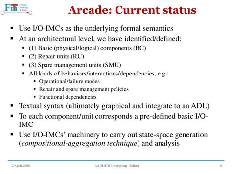 ppt arcade a formal extensible model based dependability evaluation framework powerpoint