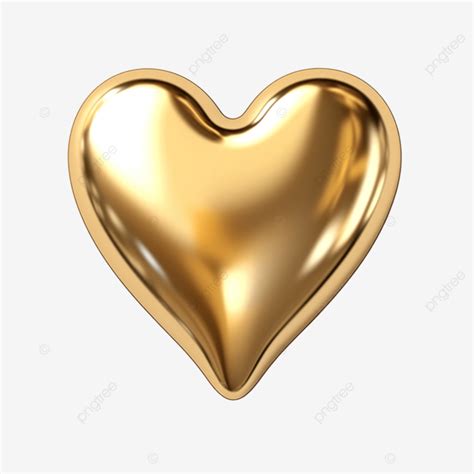 Corazón De Metal Dorado PNG Oro Dorado Metal PNG Imagen para