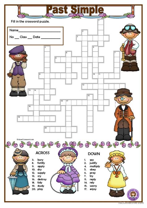 Past Simple Crossword English Esl Worksheets Pdf Doc