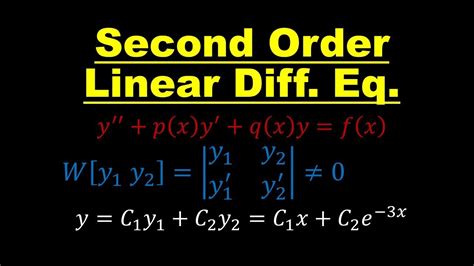 lecture 16 introduction to second order linear differential equations differential equations
