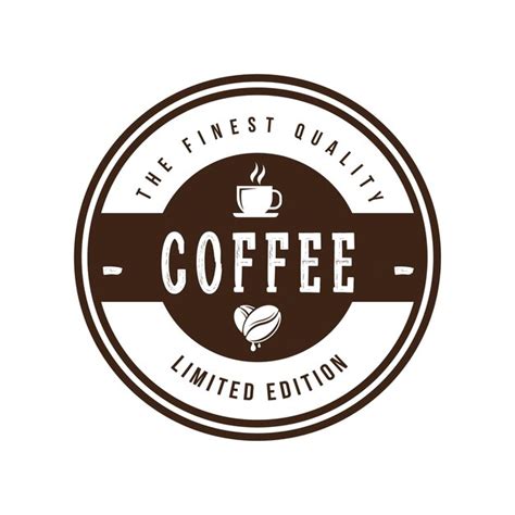 Círculo de diseño de logo de café Vector Premium