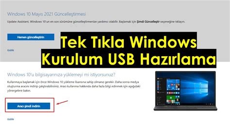 Windows 10 USB Hazırlama ISO ve RUFUS Olmadan Tek Tıkla YouTube
