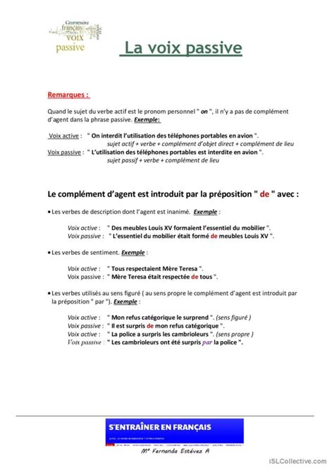 La Voix Passive Guide De Grammaire Fran Ais Fle Fiches Pedagogiques