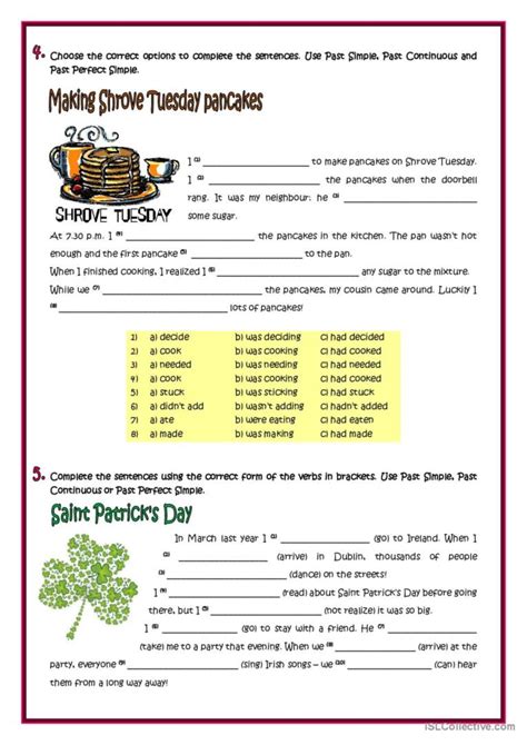 Past Simple Past Continuous Past Perfect Tenses Exercises Pdf Design Talk