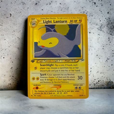 Light Lanturn Pokémon 1st Edition Holo Proxy Card Etsy