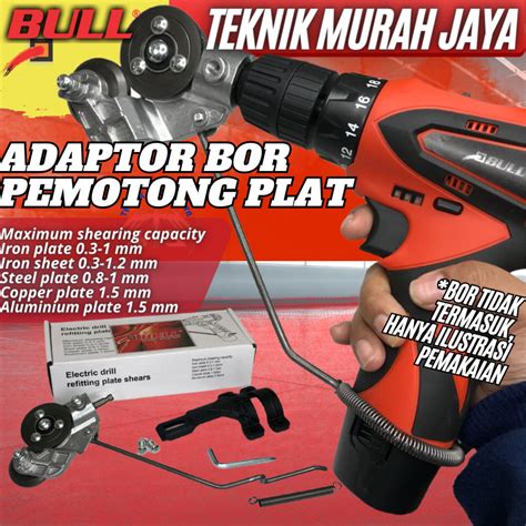 Jual BULL Adaptor Bor Pemotong Plat Logam Gunting Potong Seng Besi