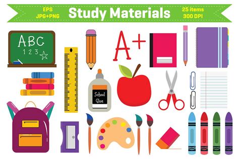 Study Materials Clipart Graphic By Actual Pixel Creative Fabrica