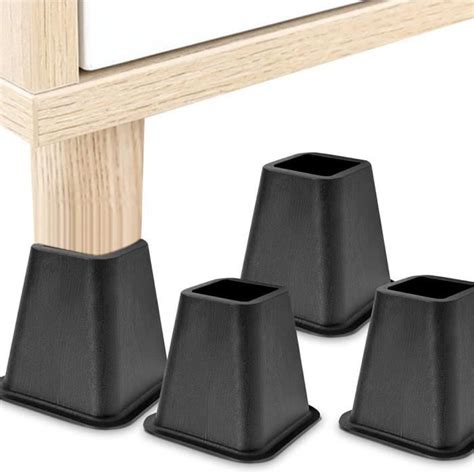 Ejoyous 4 Rehausseur Pieds Lit Rehausseurs Meuble Élévateur Meubles