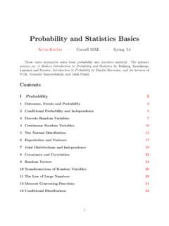 Probability And Statistics Basics Probability And Statistics Basics