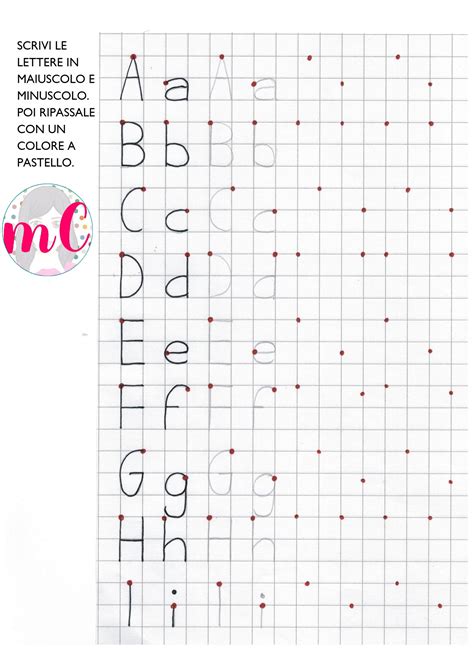 Schede Per Scrivere Lalfabeto In Stampato Maiuscolo E Minuscolo