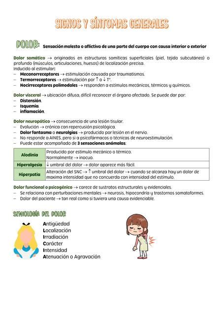 Signos y Síntomas Generales uDocz