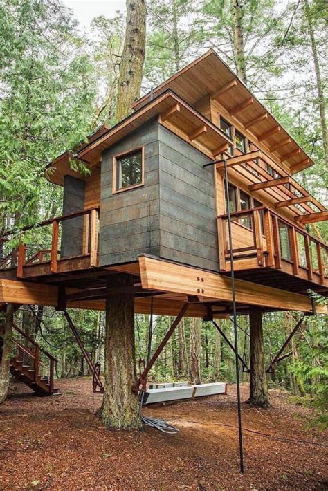 45 Genius Ideas For Your Tiny House Project Tree House Plans Tree House Diy Tree House Designs