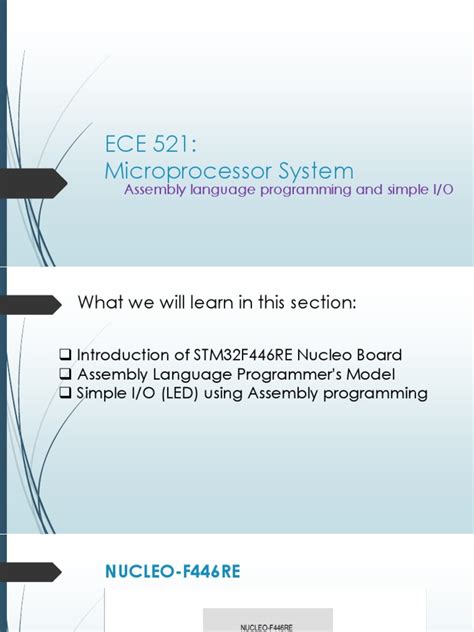 lecture 8 ece521 stm32f446re board and led interfacing pdf central processing unit