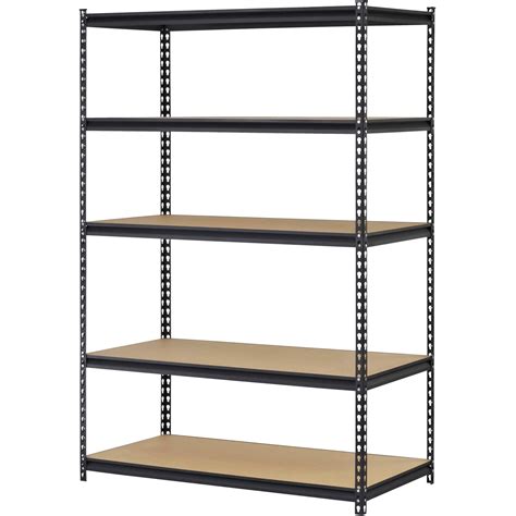 Steel Metal Storage Rack Organizer Black 5 Adjustable Shelves 4000Lb