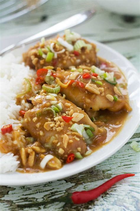 One Pan Spicy Thai Peanut Chicken Scrummy Lane