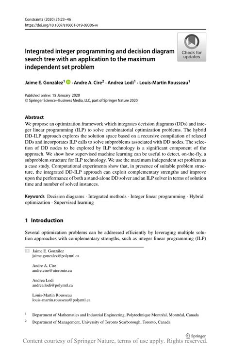 integrated integer programming and decision diagram search tree with an application to the