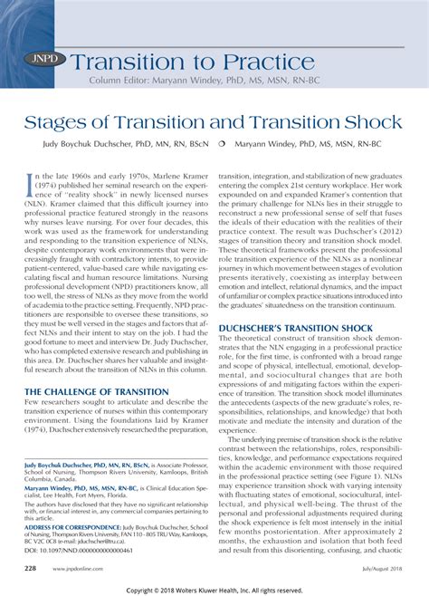 pdf stages of transition and transition shock