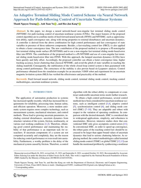 pdf an adaptive terminal sliding mode control scheme via neural network approach for path