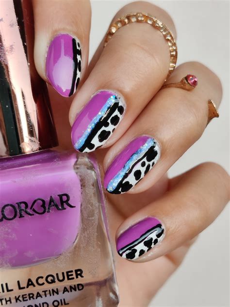 Colorful Cow Print Nail Art Design Tutorial Easy Summer Nails For
