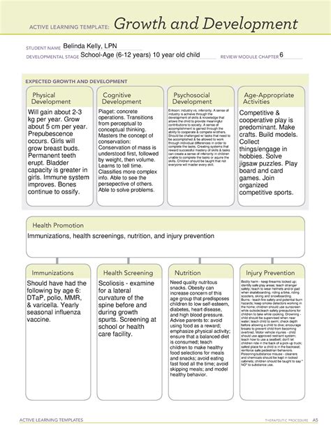 Ati Growth And Development Template