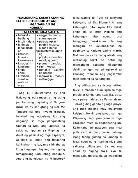 El Filibusterismo Jose Rizal Ito Ay Karugtong Ng Noli Me Tangere Na