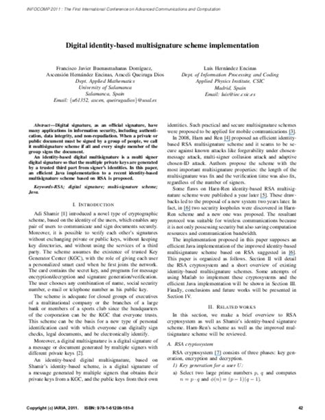pdf digital identity based multisignature scheme implementation hernández encinas and