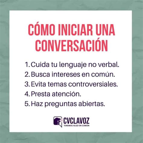 Consejos Para Iniciar Una Conversaci N Cvclavoz