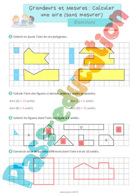 Calculer Une Aire Sans Mesure Exercices De Grandeurs Et Mesures