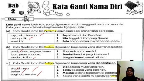 Kata Ganti Nama Tingkatan 2 Youtube
