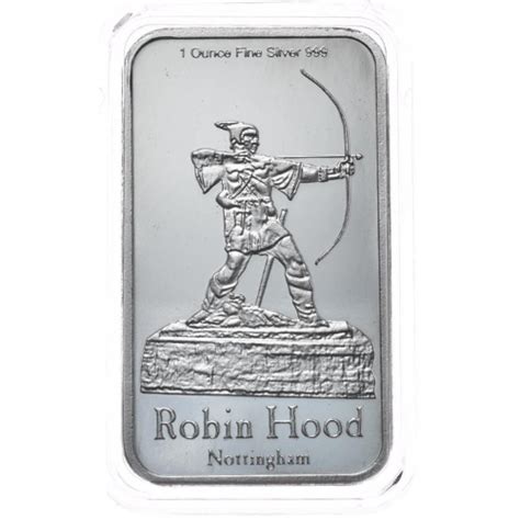 Srebrna sztabka 1 uncja próba 0 999 Robin Hood Smocza Mennica