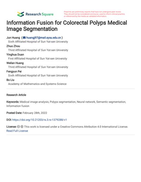 pdf information fusion for colorectal polyps medical image segmentation