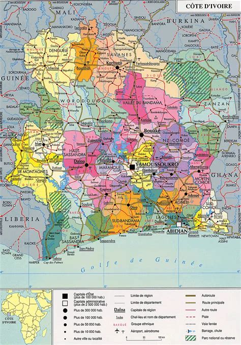 Cote Divoire Political Map Mapsof Net